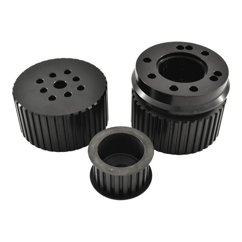 SB Chevy SBC 350 Long Water Pump LWP Gilmer Drive Kit - Black Billet A ...