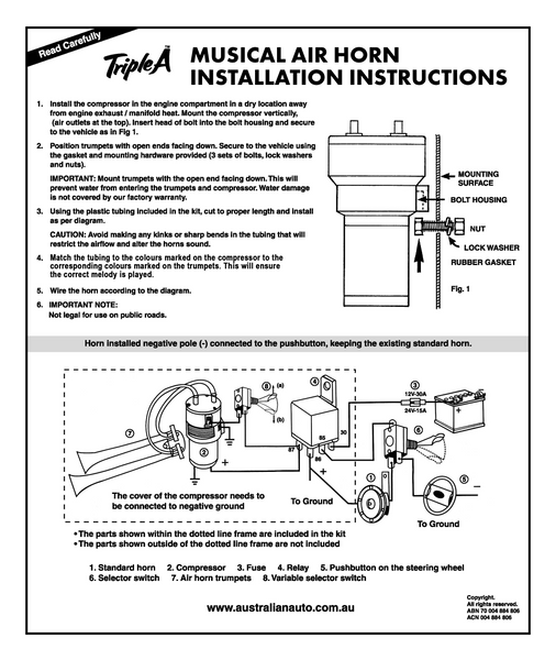 Dixie Dukes Of Hazzard 5 Trumpet Musical Air Horns 12V - Performance ...