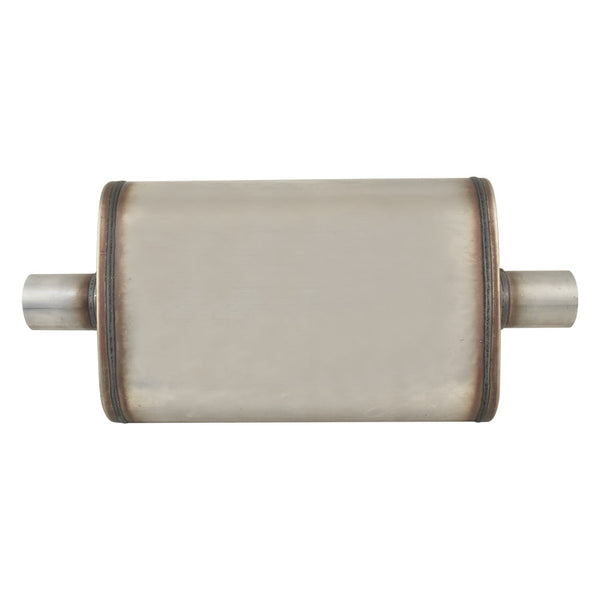 Outlaw T-409 Stainless Steel Straight Through Muffler, Single 2" Inlet ...