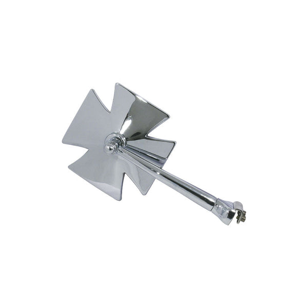 Chrome Maltese Cross Straight Arm Rear Vision Peep Mirror Hot Rod Retr ...