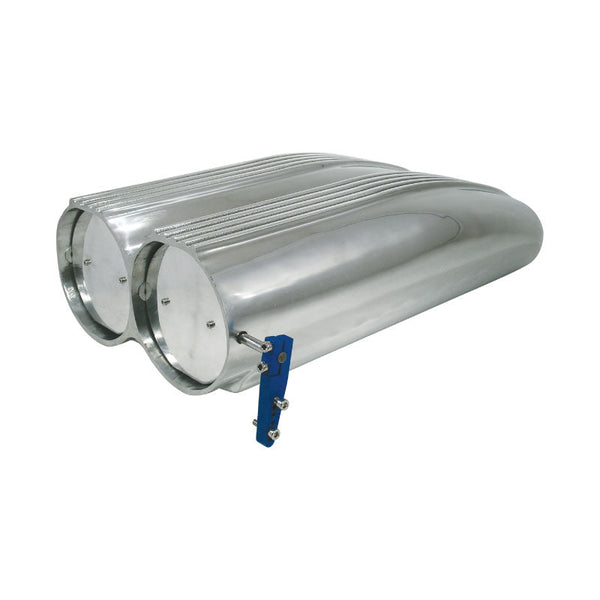 Polished Aluminium Finned Shotgun Scoop to Suit Single or Dual Carb ...