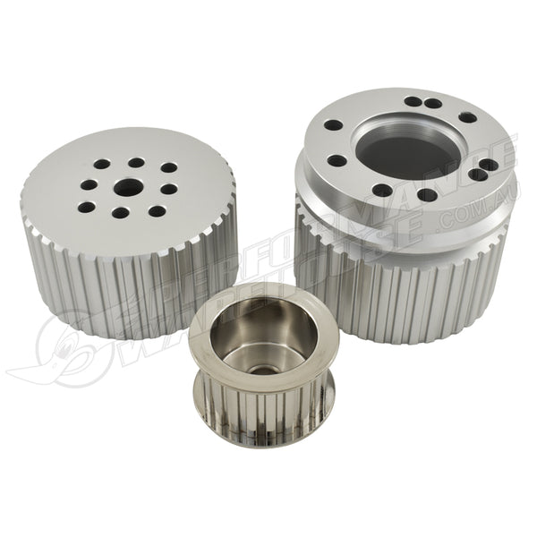 BB Chevy BBC Long Water Pump LWP Gilmer Drive Kit - Silver Billet Alum ...